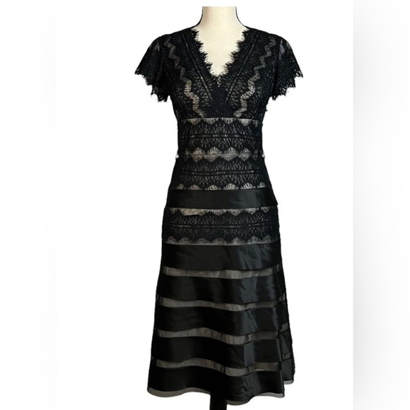 JS Collections | Dresses | Js Collection Black Lace Satin Cocktail ...